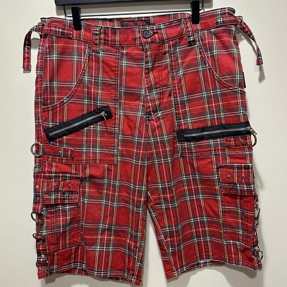 Tripp nyc | Shorts | Tripp Nyc Red Plaid Punk Cargo Shorts Short ...